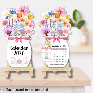 Floral Desk Calendar 2026: Tropical Flower Printable (PNG File) - Etsy