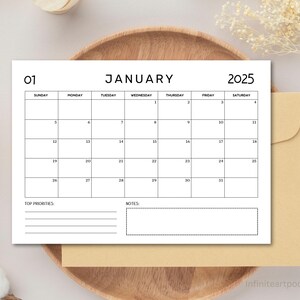 Minimalist Monthly Calendar, Monthly Calendar, Desk Calendar 2025 ...