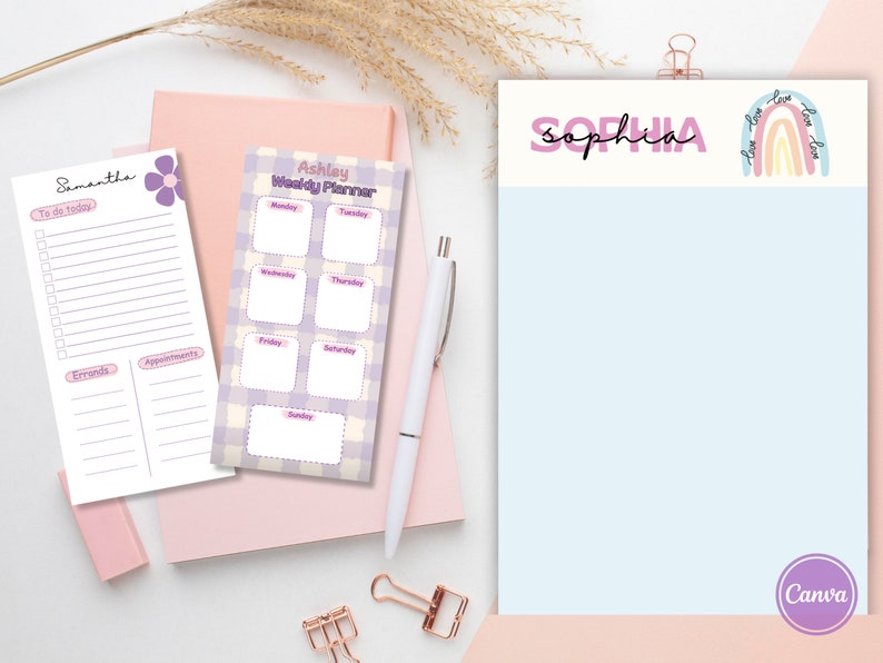 Personalized Name Notepad, Notepad Template, Editable Name Notepad ...