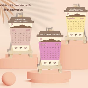 Coffee Cup Mini Calendar, Coffee Cup Desk Calendar, Coffee Printable ...