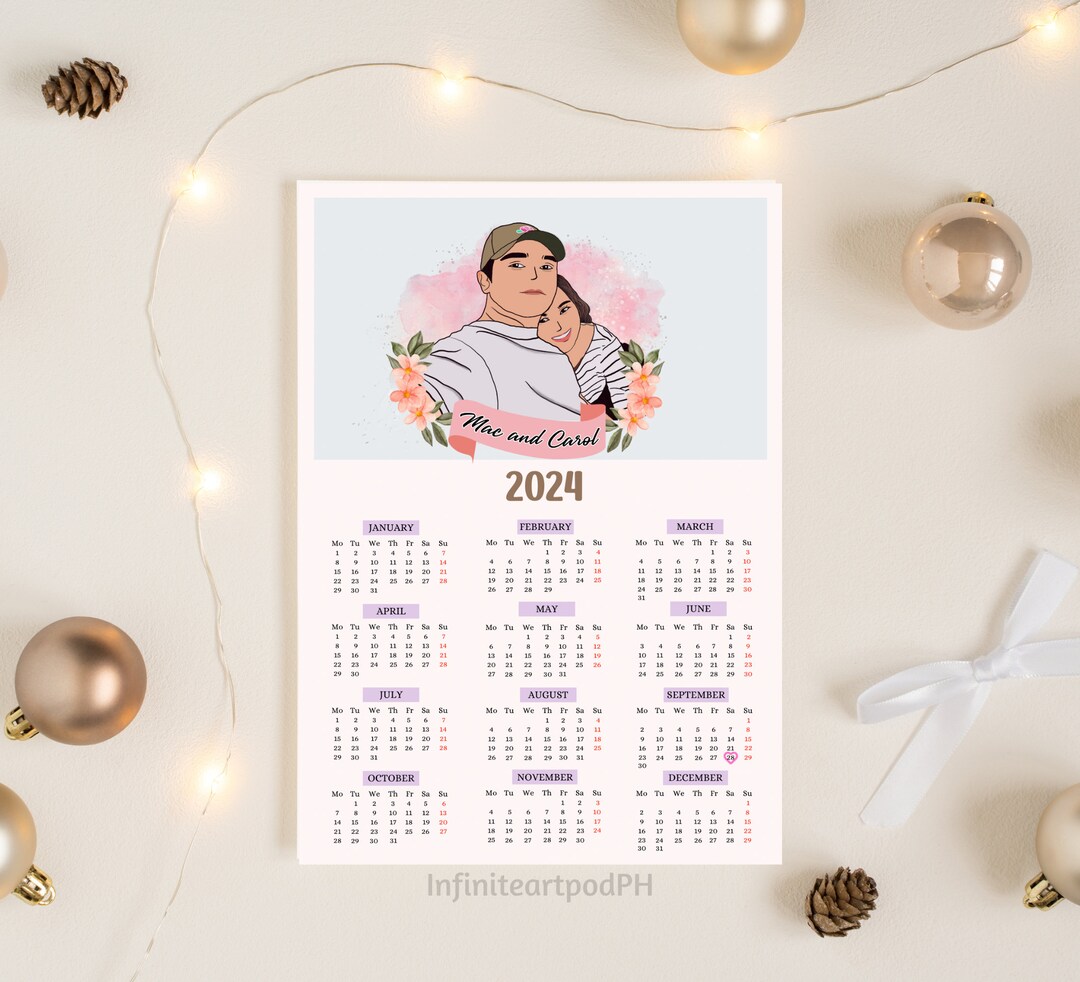 Personalized Calendar, Custom Calendar, Portrait Calendar, Couple ...