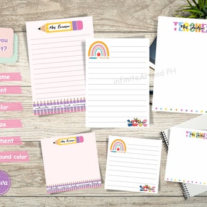 Editable Name Teachers Notepad, Custom Name Memopad, Editable Name ...