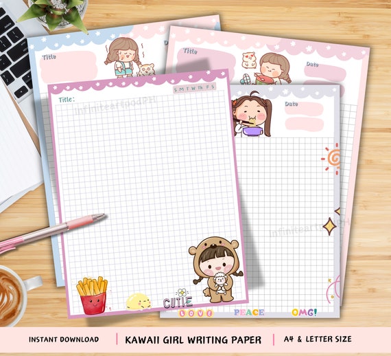 Cute Kawaii Paper Seamless Cute Kawaii Food Digital Paper 16 Papers