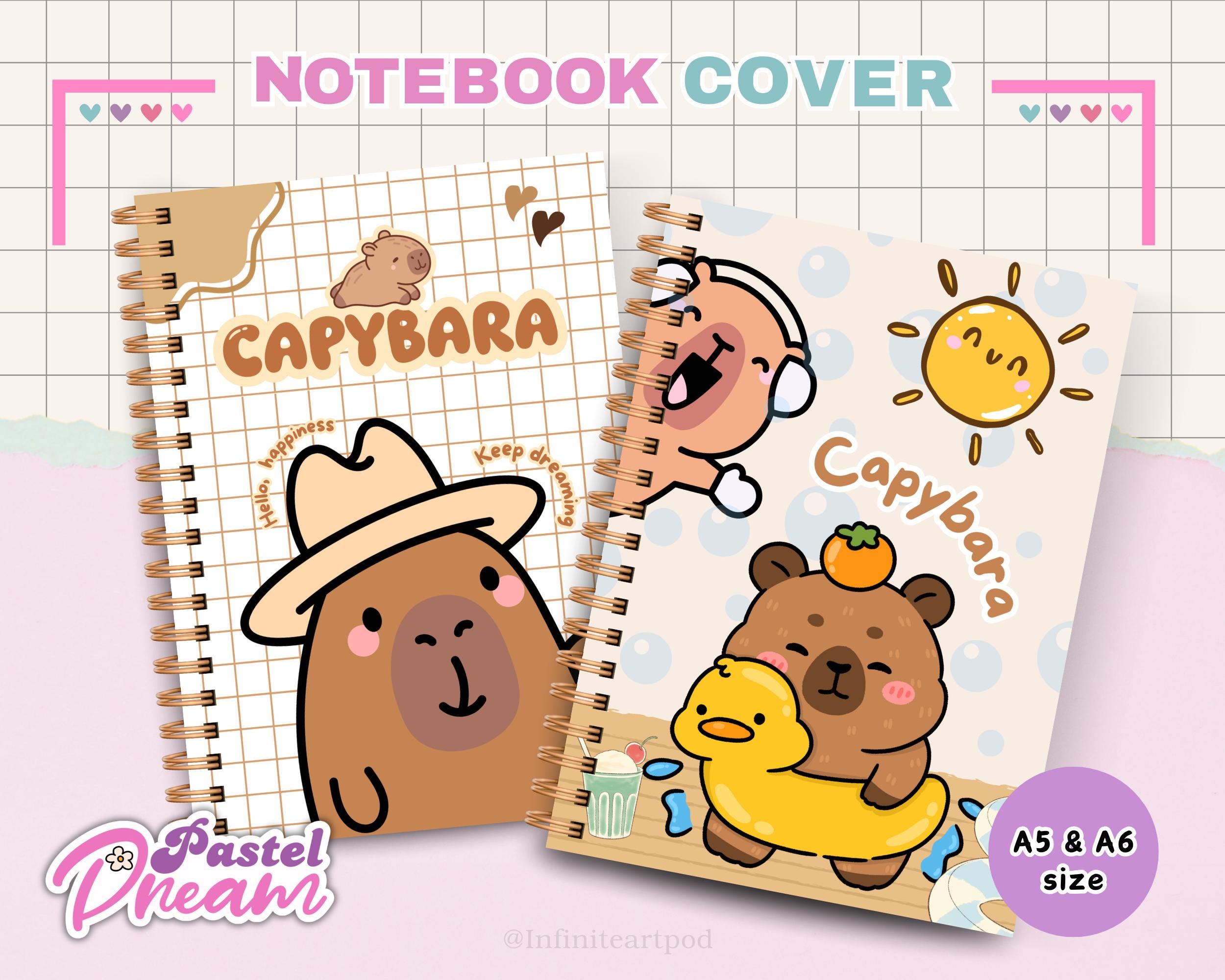 Capybara Notebook Cover, Printable Notebook, Journal Cover, A5 Notebook ...