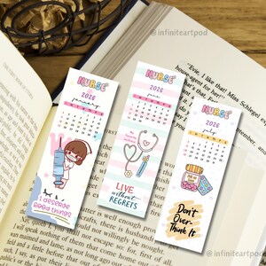 Nurse Bookmark Calendar, Bookmark Calendar Set, Nurse Calendar, Medical ...