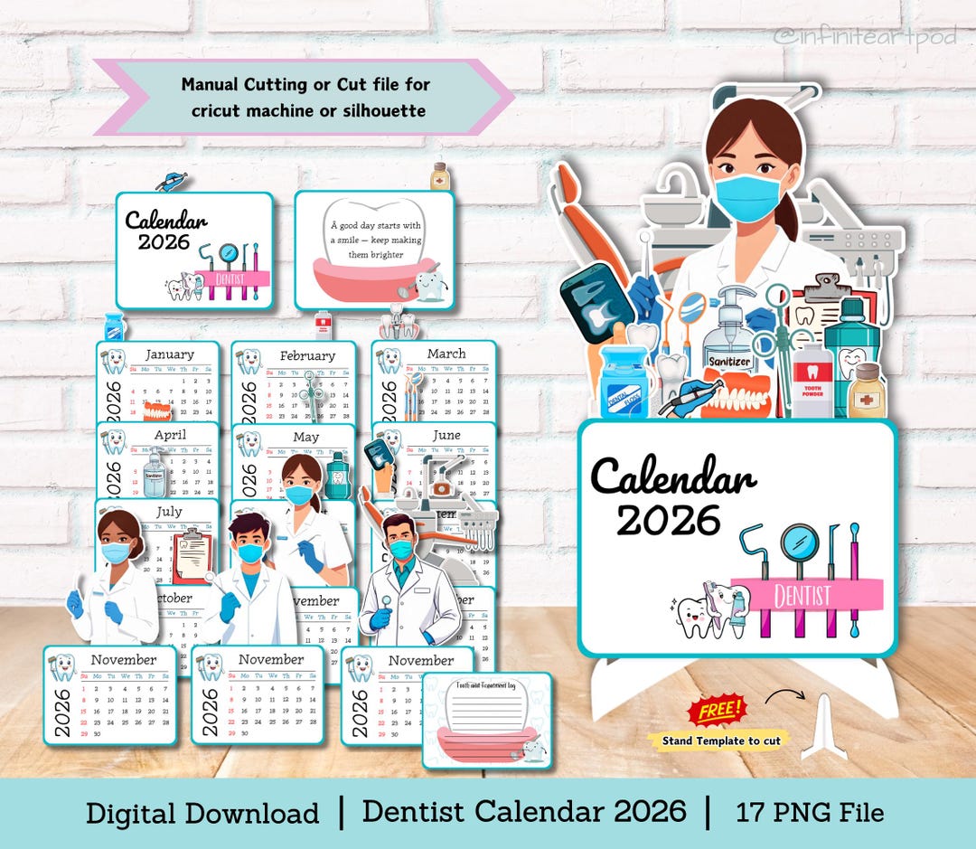 Dentist Calendar, Medical Calendar, Dentistry Calendar, Desk Calendar ...