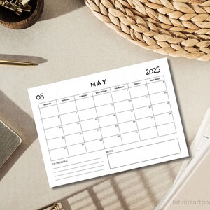 Minimalist Monthly Calendar, Monthly Calendar, Desk Calendar 2025 ...