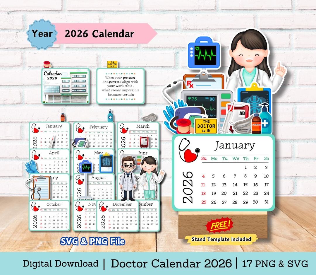 Doctor Calendar, Medical Calendar, Desk Calendar, Calendar 2026, Mini ...