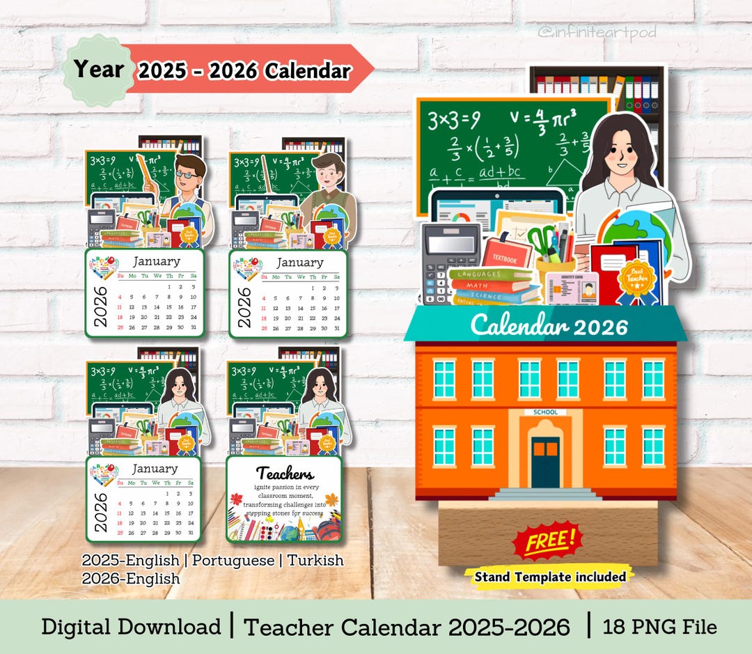 Teacher Calendar, Professor Calendar, School Calendar, Desk Calendar ...