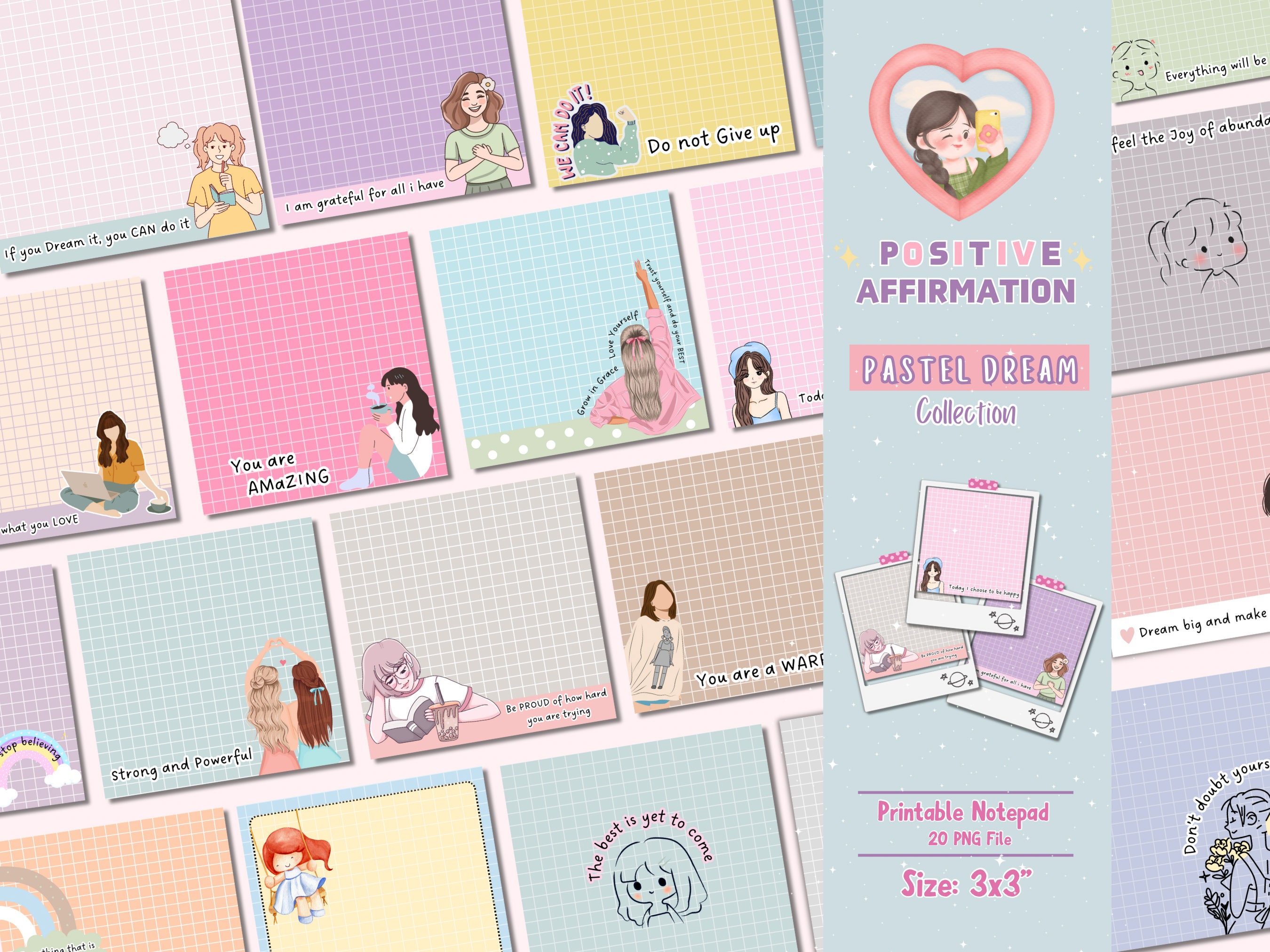 Girl Positive Affirmation Notepad, Girl Affirmation Notepad ...