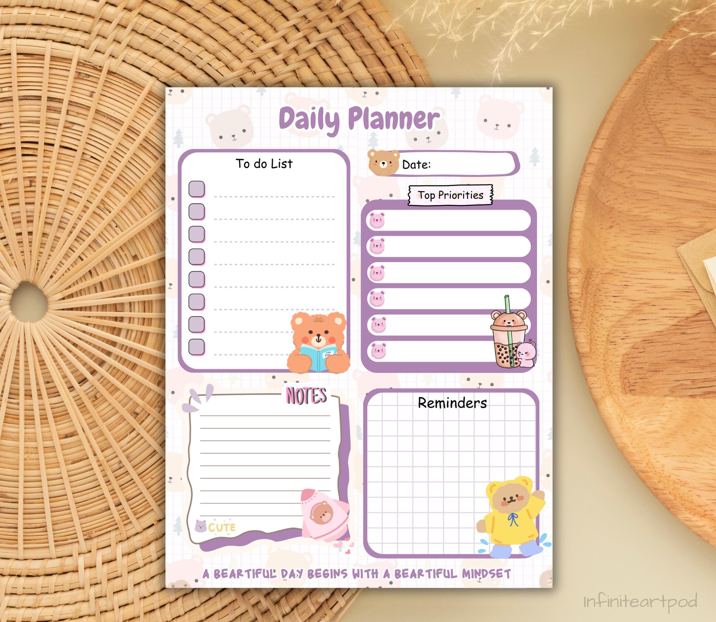 Bear Daily Planner, Bear Monthly Planner, Bear Weekly Planner, Bear ...