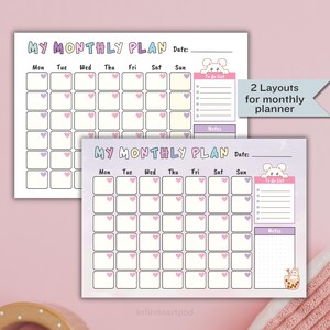 Bunny Daily Planner, Weekly Planner, Monthly Planner, to Do List, Cute ...