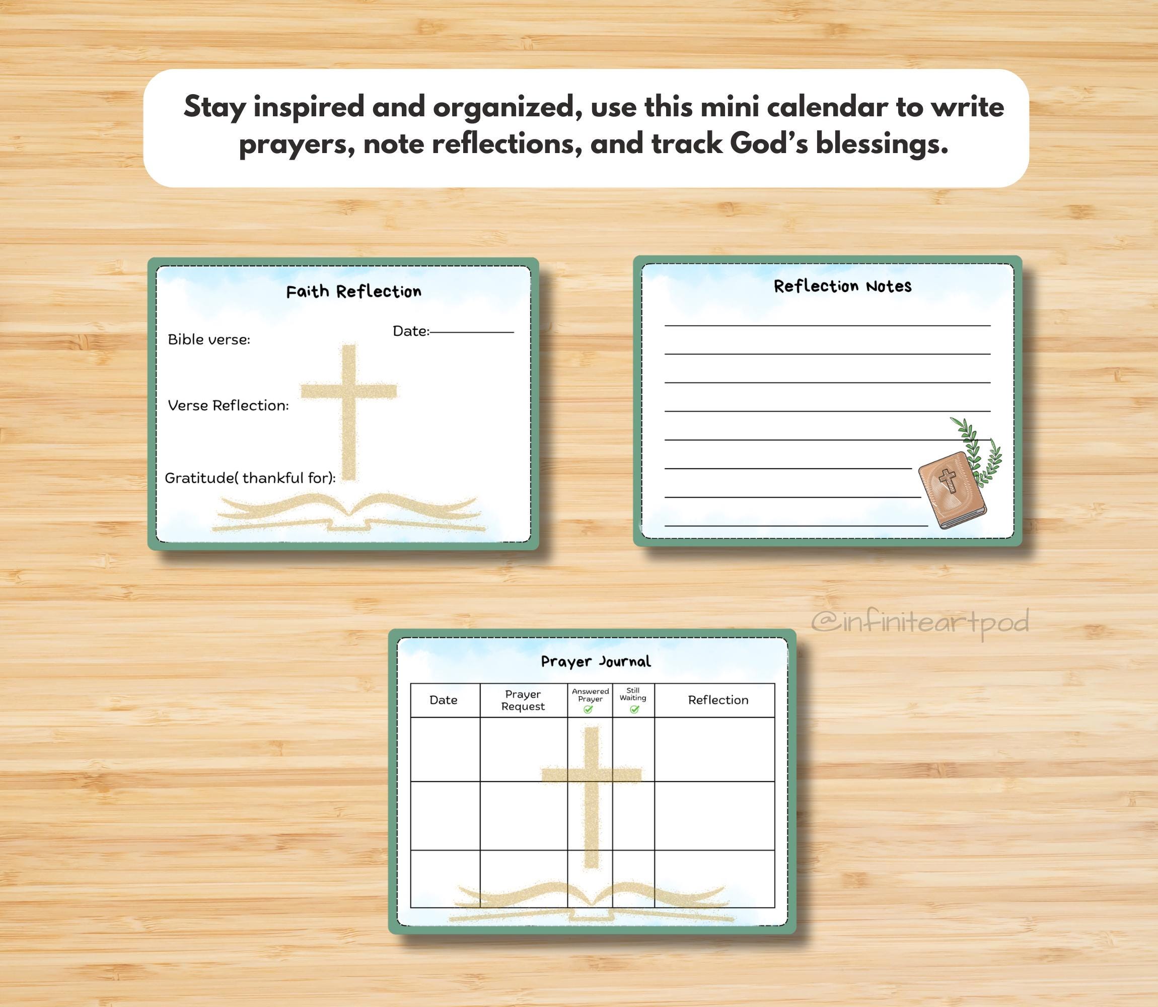 Bible Verse Calendar 2026, Scripture Desk Calendar, Faith Journal, PNG ...