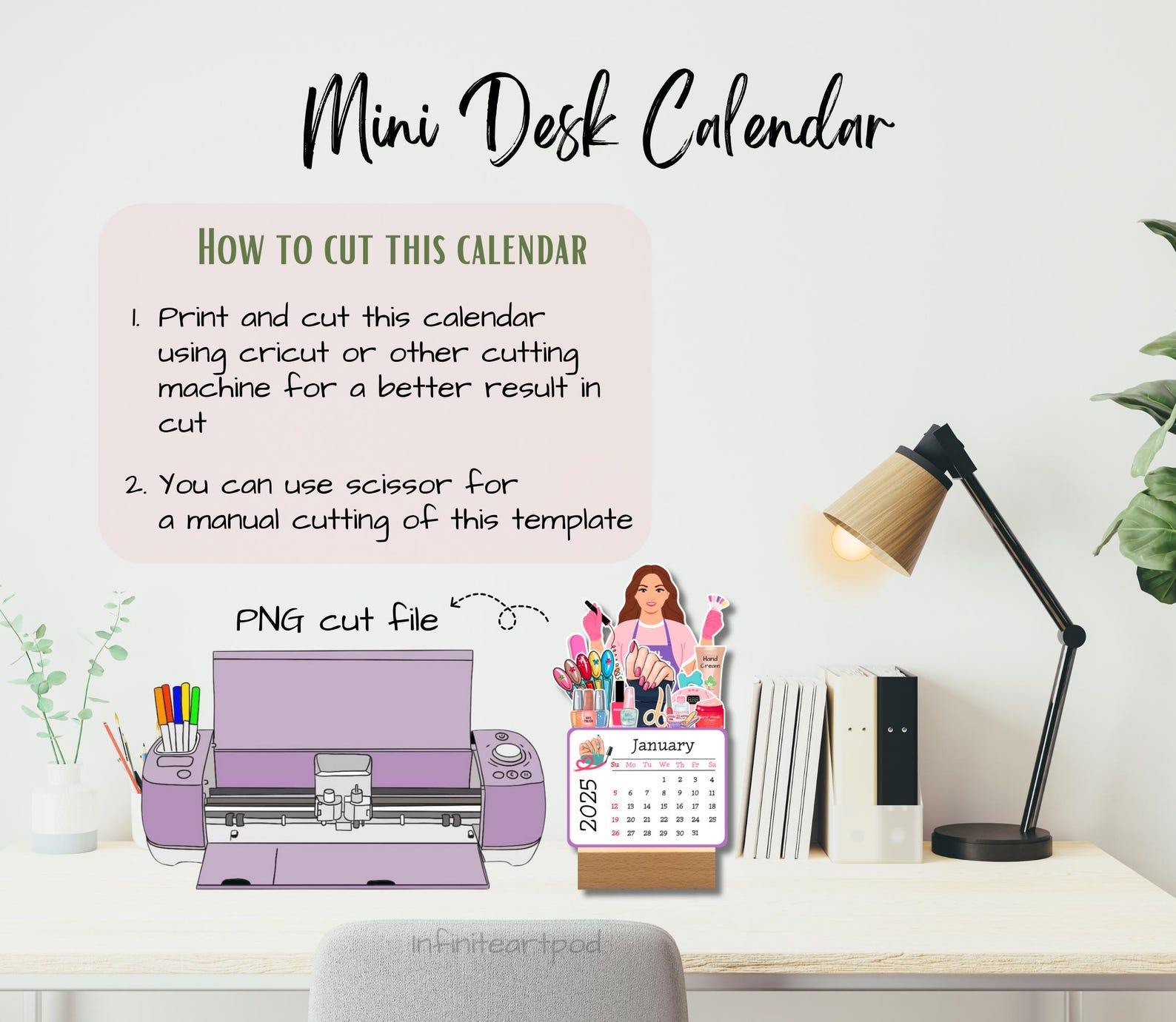 Nail Salon Calendar,manicure Calendar, Nail Spa Calendar, Desk Calendar ...