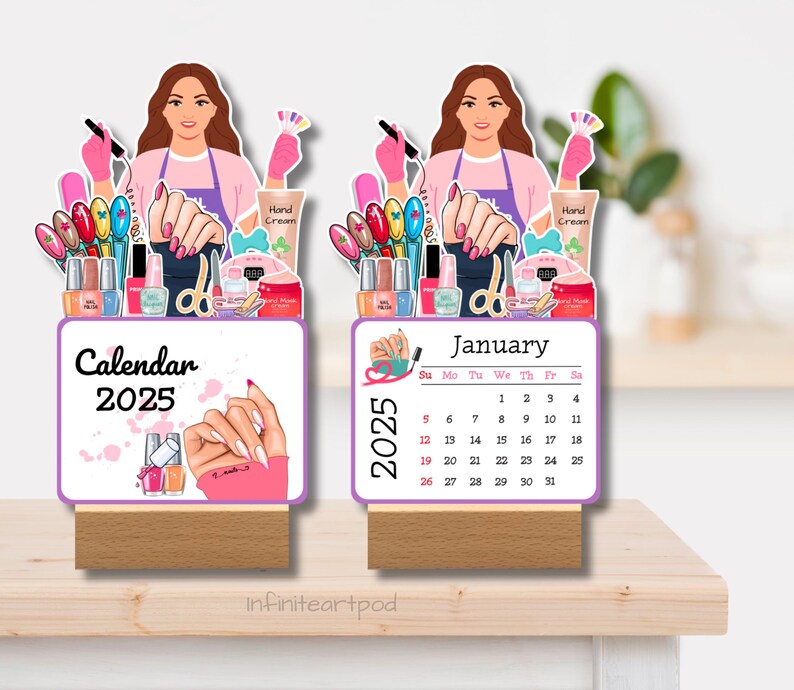Nail Salon Calendar,manicure Calendar, Nail Spa Calendar, Desk Calendar ...
