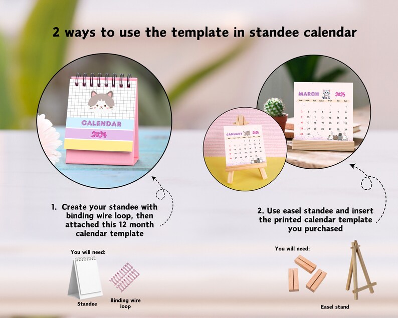 Cat Calendar, Mini Desk Calendar, Calendar 2024, Calendar Template ...