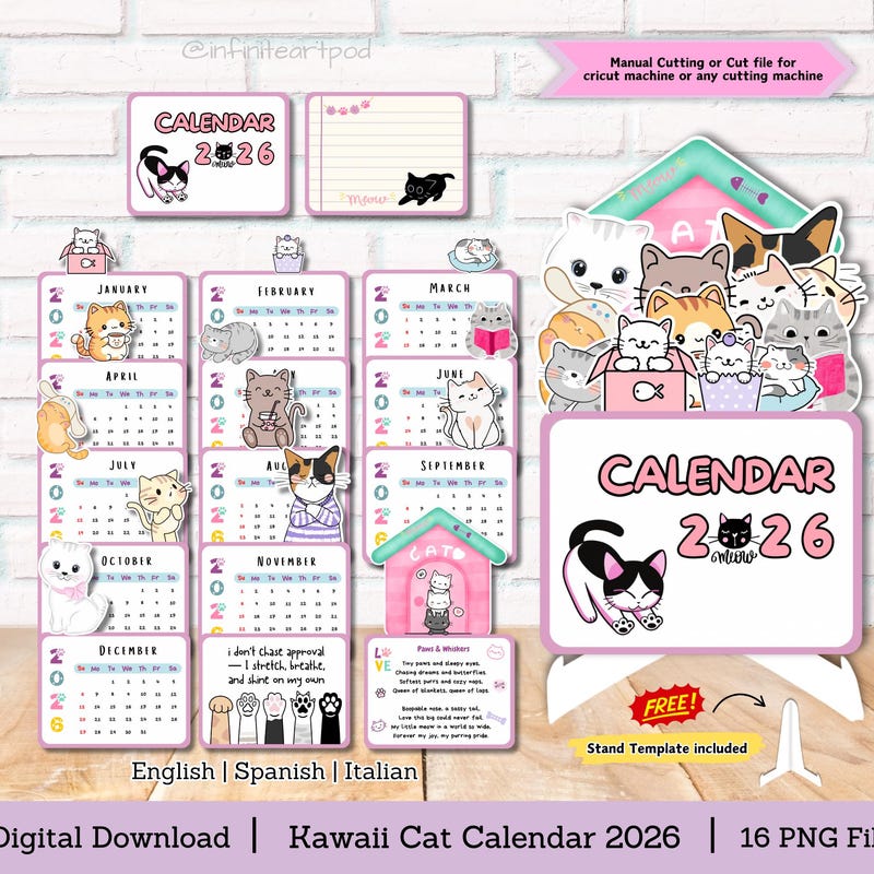 Cat Stackable Calendar - Etsy