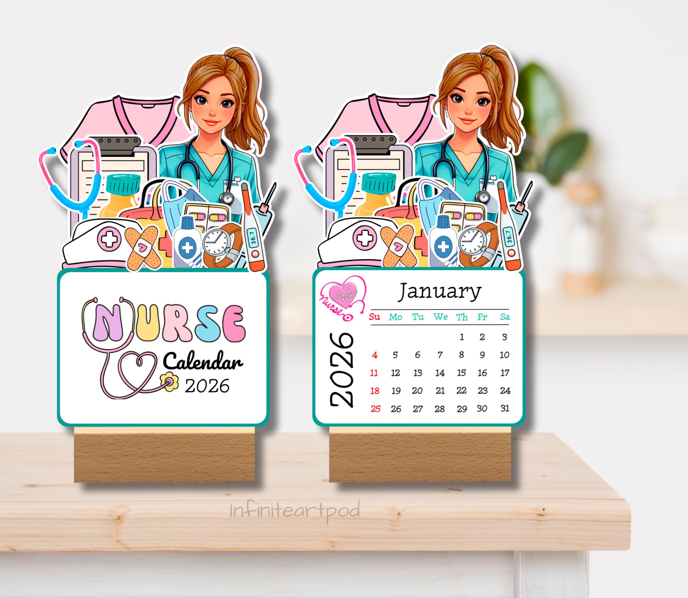 Nurse Calendar, Medical Calendar, Desk Calendar, Calendar 2026, Mini ...