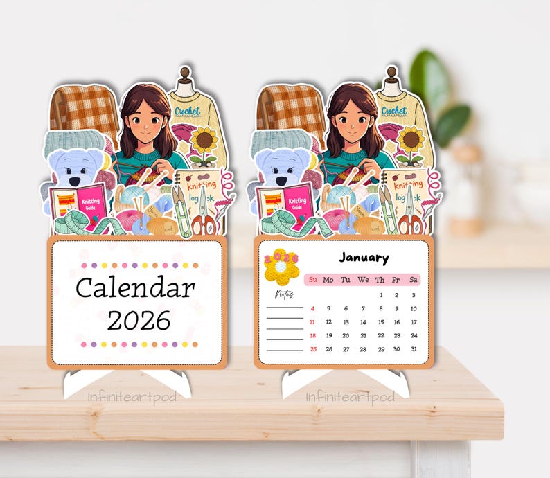 Knitting Calendar 2026, Crochet Calendar, Stitches Calendar, Instant ...