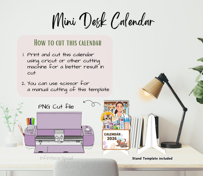 Veterinary Desk Calendar 2026: Pet Clinic Decor (PNG Cut File) - Etsy