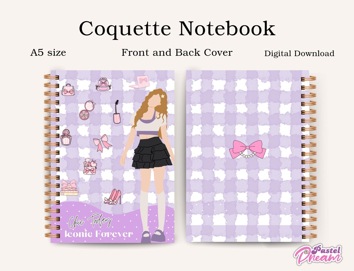 Coquette Ribbon Notebook Printable: Feminine Digital Planner (digital ...