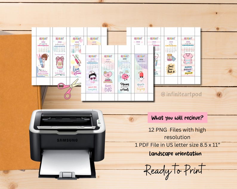 Nurse Bookmark Calendar, Bookmark Calendar Set, Nurse Calendar, Medical ...