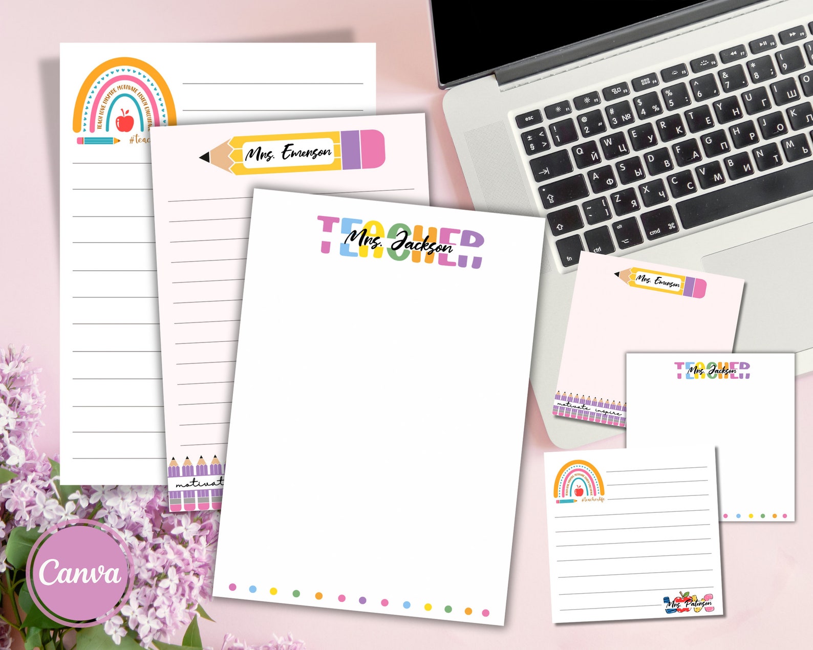 Editable Name Teachers Notepad, Custom Name Memopad, Editable Name ...