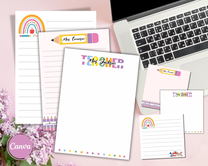Editable Name Teachers Notepad, Custom Name Memopad, Editable Name ...