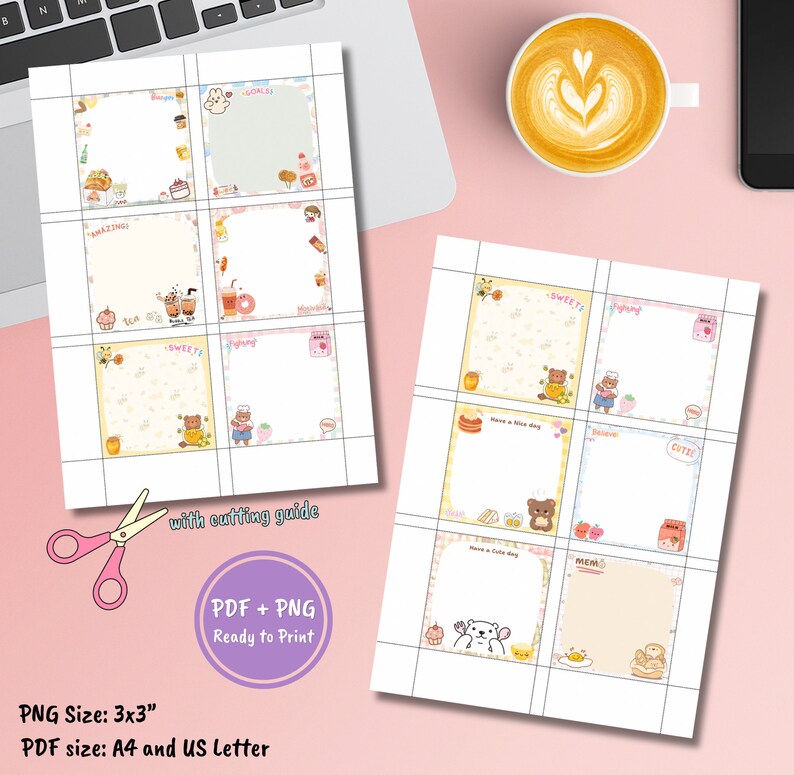 Kawaii Food Notepad, Cute Food Memopad, Kawaii Notepad, Notepad ...