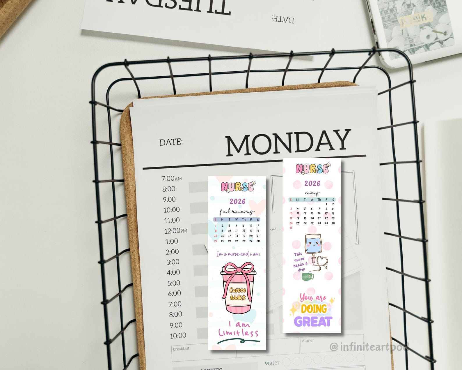 Nurse Bookmark Calendar, Bookmark Calendar Set, Nurse Calendar, Medical ...