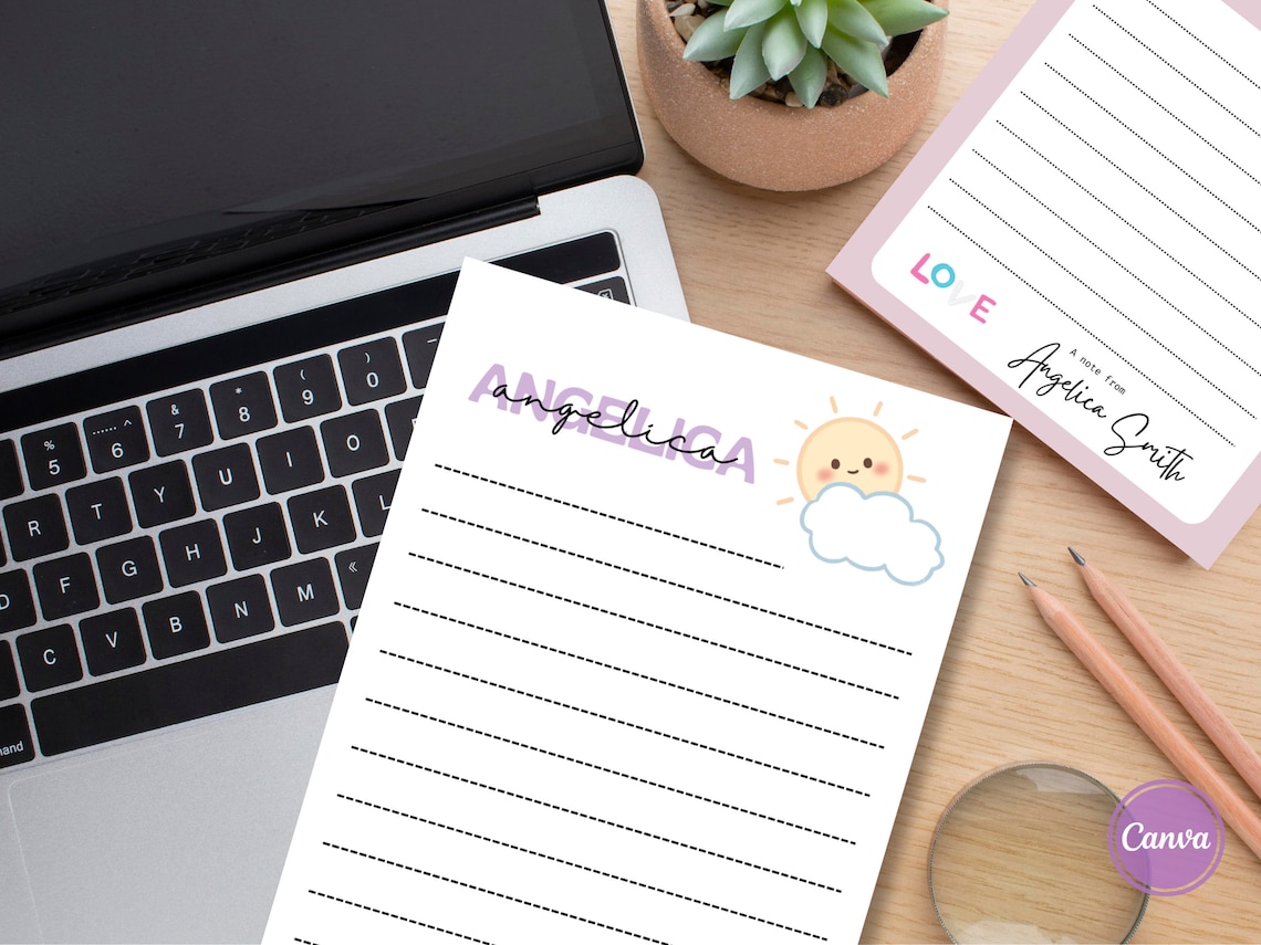 Personalized Name Notepad, Notepad Template, Editable Name Notepad ...