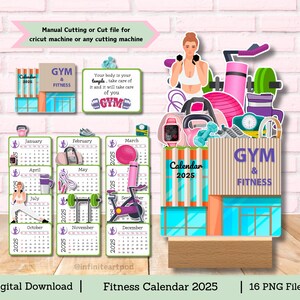 Fitness Calendar, Gym Calendar, Exercise Theme Calendar, Desk Calendar ...