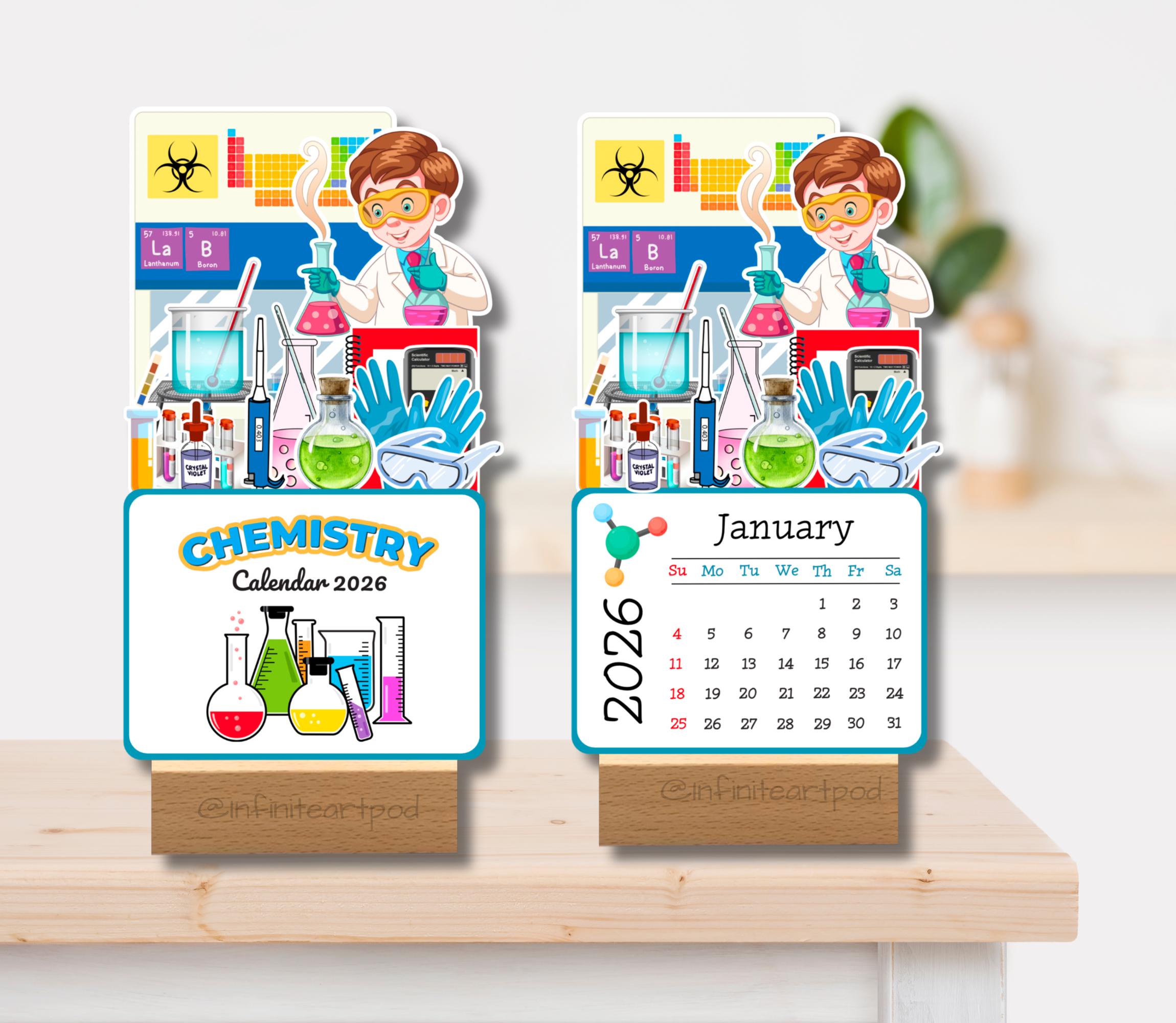 Chemist Calendar, Scientist Calendar, Laboratory Calendar, Desk ...