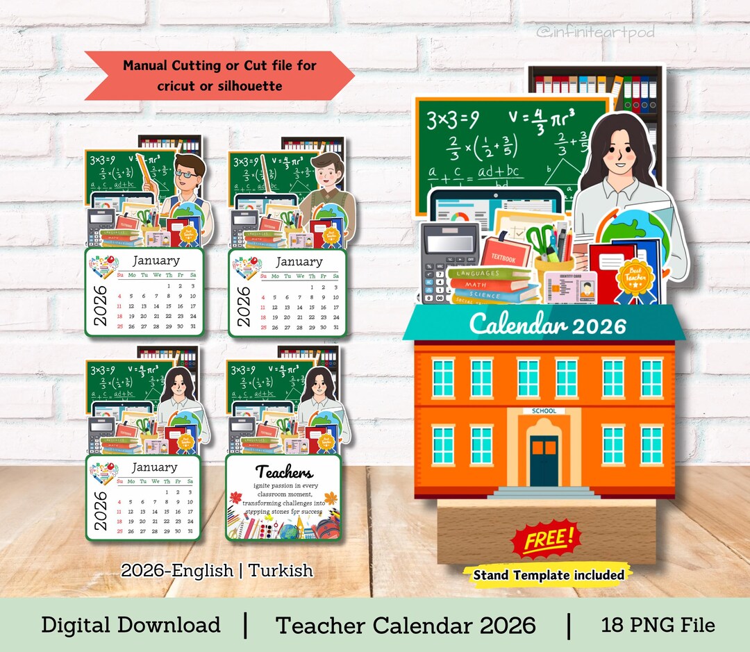 Teacher Calendar, Professor Calendar, School Calendar, Desk Calendar ...