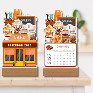 Coffee Shop Calendar, Coffee Lover Calendar, Desk Calendar, Calendar ...
