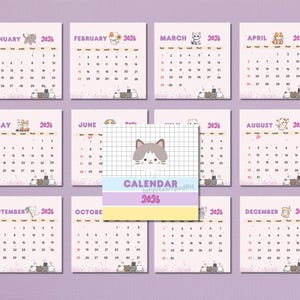 Cat Calendar, Mini Desk Calendar, Calendar 2026, Calendar Template ...