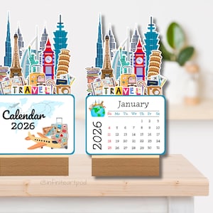 Travel Calendar, Iconic Destination Calendar, Desk Calendar, Calendar ...