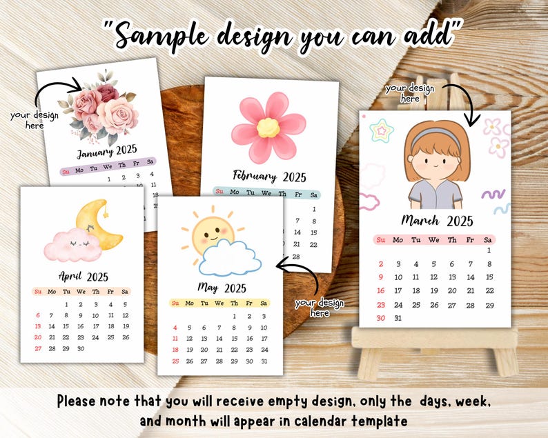 Blank Calendar 2025, Calendar Template, Diy Calendar, Printable ...
