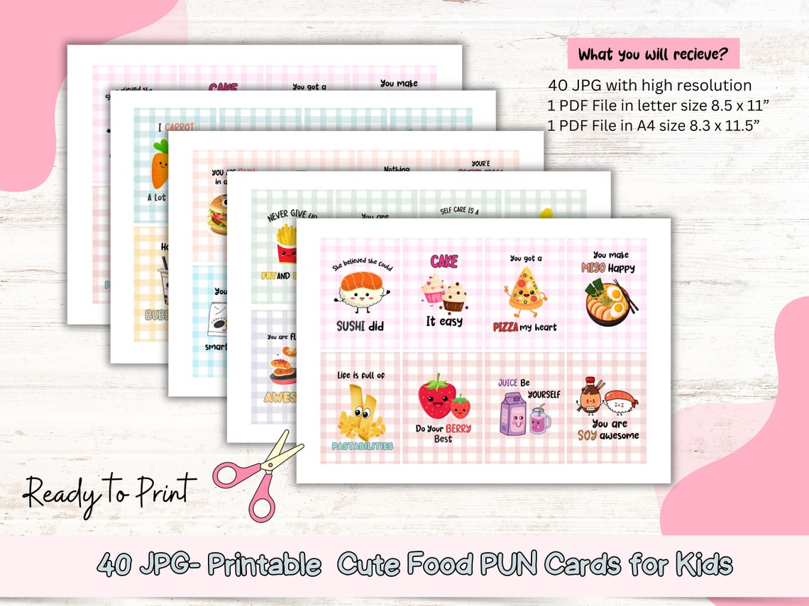 Motivational Food Pun Card for Kids, Motivational Card for Kids ...