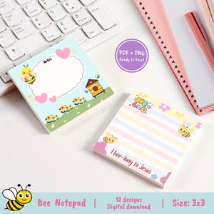 Bee Notepad, Bee Memopad, Bee Positive Notepad, Kawaii Notepad, Printable Notepad, Notepad ...