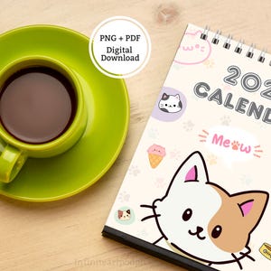 Cat Calendar 2025, Desk Calendar, Calendar Printable, Calendar 2025 ...