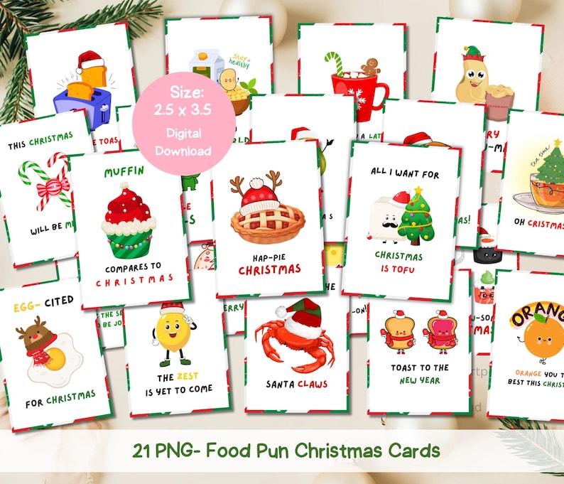 Food Pun Christmas Card, Funny Holidays Cards, Festive Pun Cards, Food ...