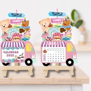 Candy Dessert Desk Calendar: Whimsical DIY Printable (PNG) - Etsy