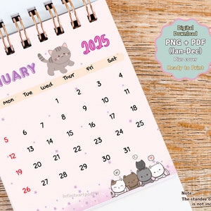 Cat Calendar, Mini Desk Calendar, Calendar 2024, Calendar Template ...