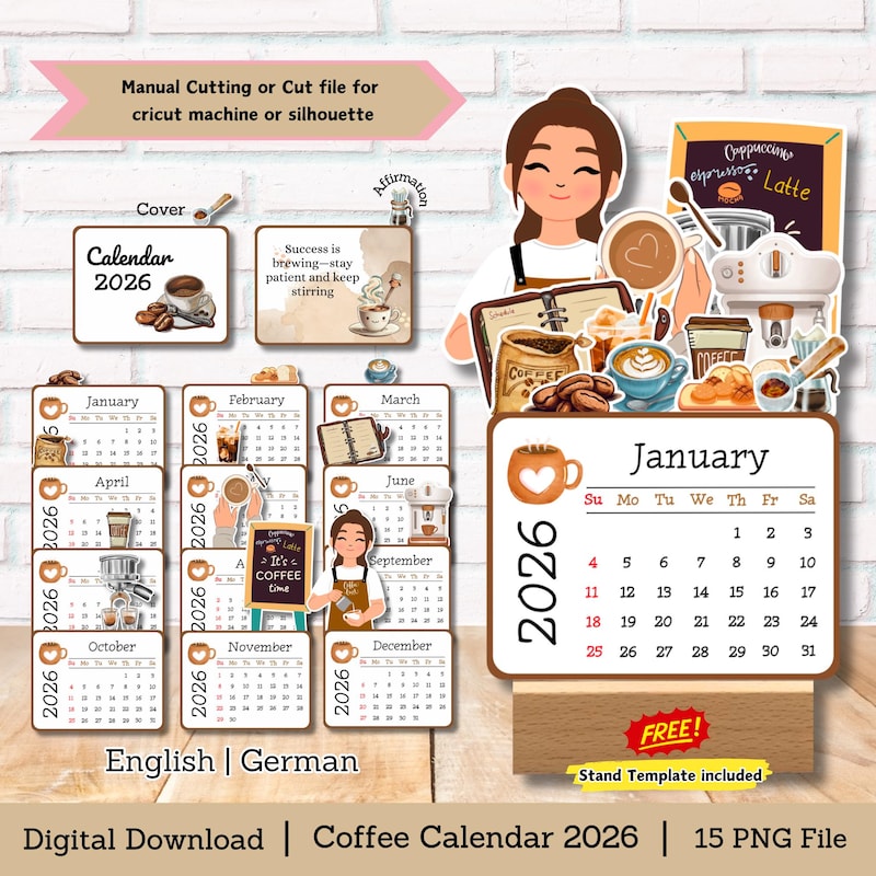 Coffee Desktop Calendar - Etsy UK