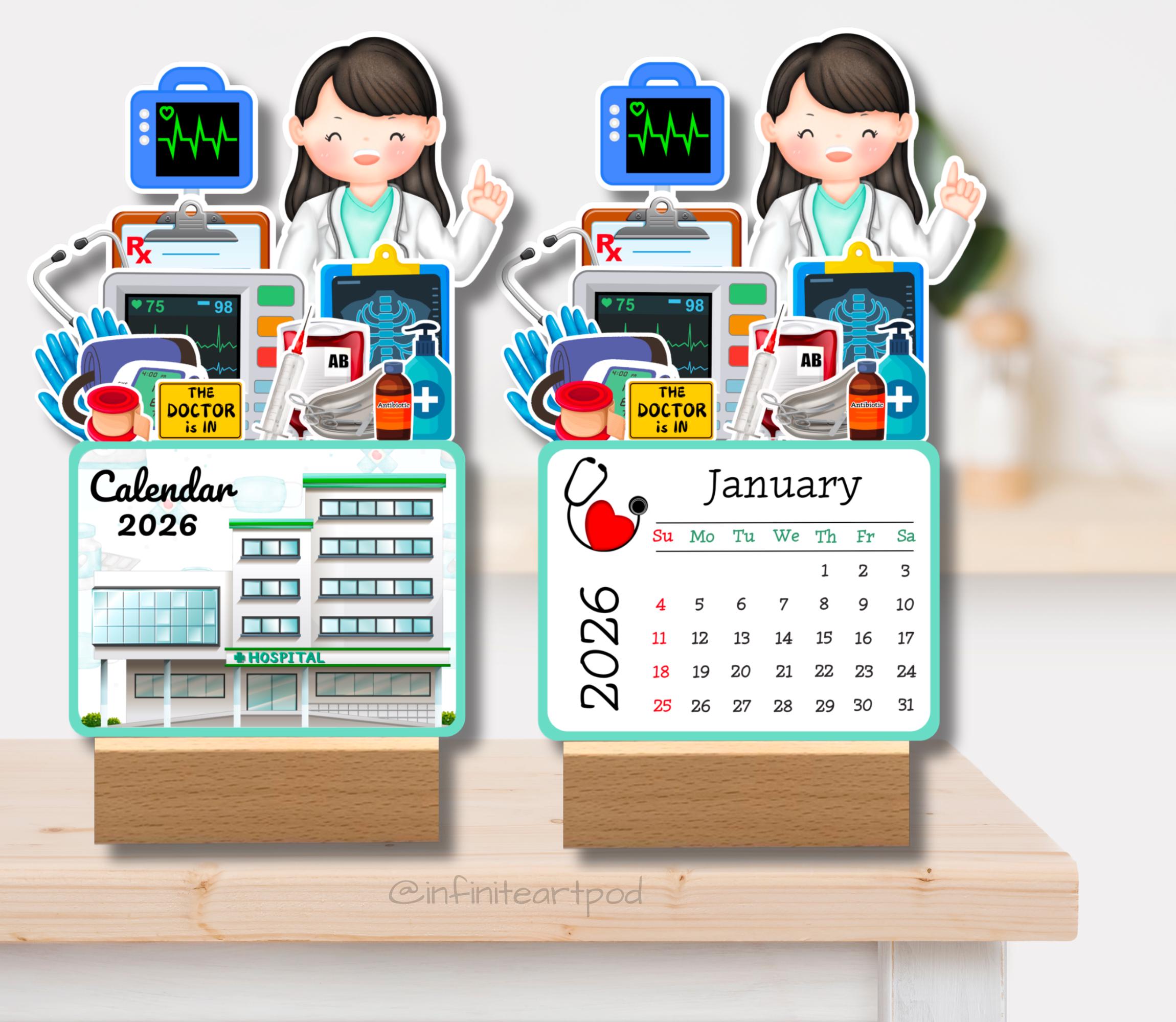 Doctor Calendar, Medical Calendar, Desk Calendar, Calendar 2026, Mini ...