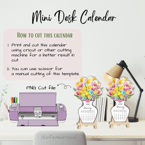 Tulips Calendar, Floral Calendar, Flower Calendar, Desk Calendar ...