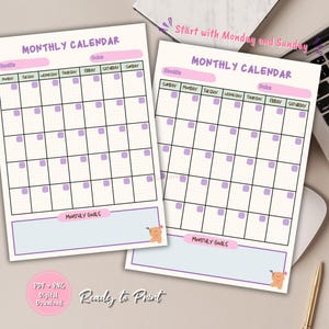 Cute Notepad, Daily Planner, Monthly Planner, Weekly Planner, Printable ...