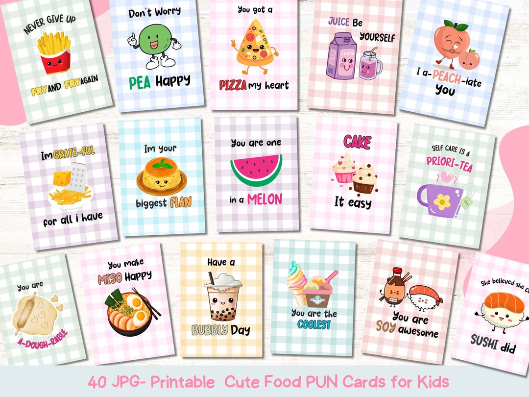 Motivational Food Pun Card for Kids, Motivational Card for Kids ...