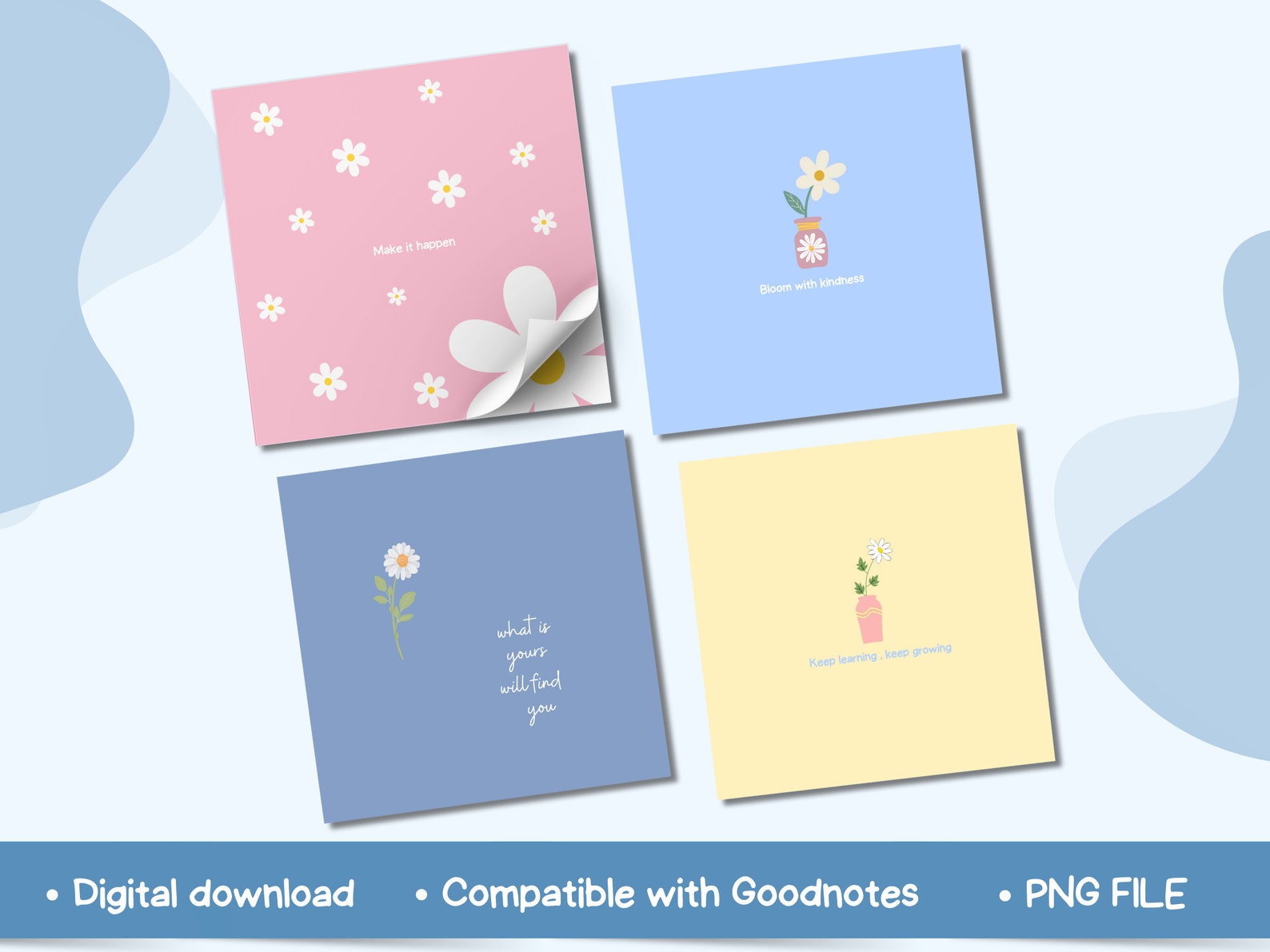 Daisy Flower Notepad, Daisy Flower Printable Notepad, Daisy Flower Memo ...